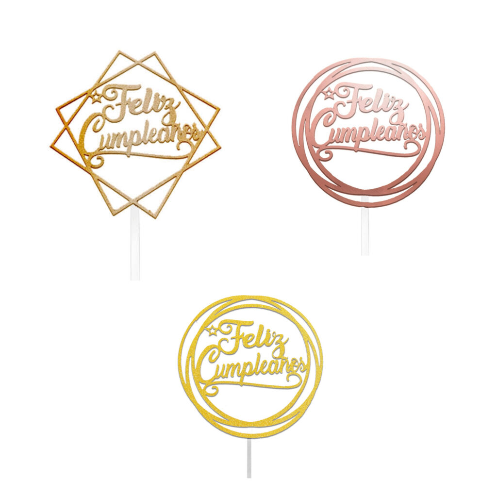 Topper Feliz Cumpleaños (diseño variado) – Algarabia